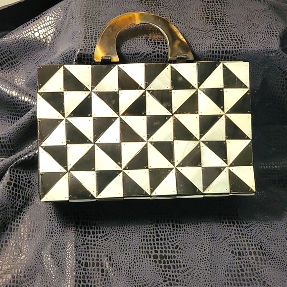 Boutique | Bags | Vintage Mother Of Pearl Purse With Acrylic Tortoise ...